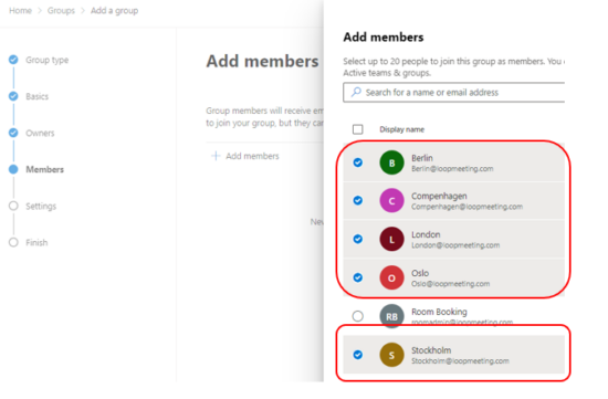 Create MS365 Service account (RoomConfig portal) - Loop24