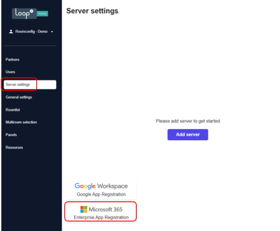 Register MS365 Enterprise App (RoomConfig portal) - Loop24
